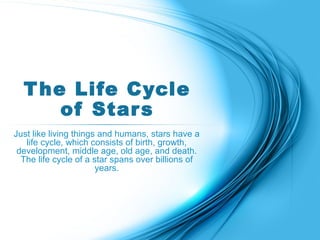 The Life Cycle of a Star PowerPoint | PPT