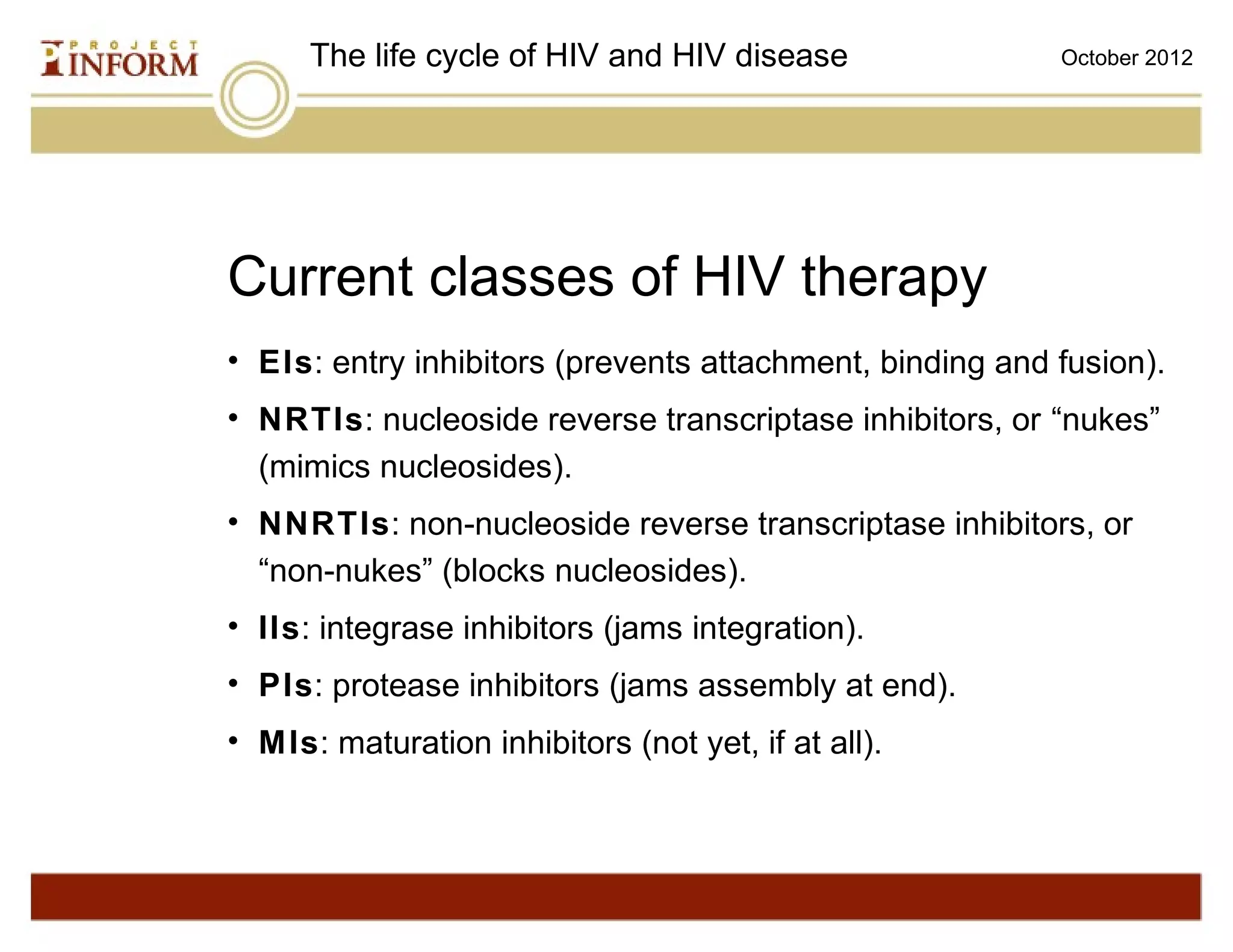 Life Cycle of HIV PLUS January 2013 | PPT