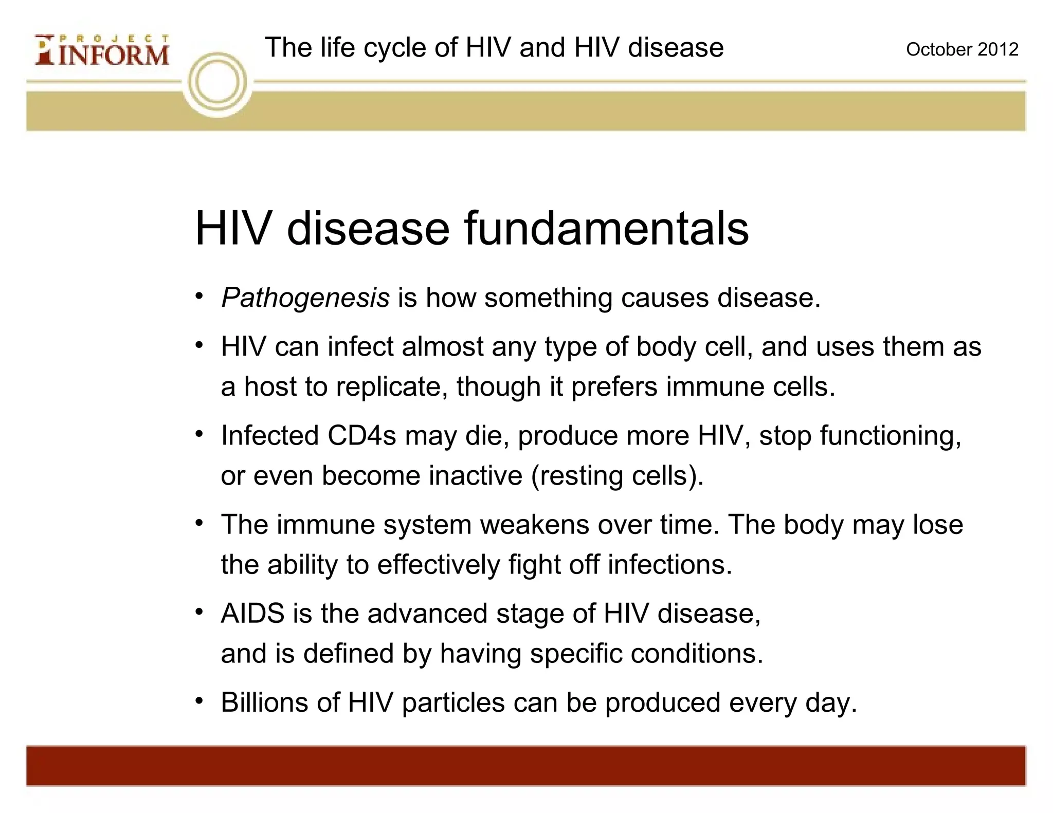 Life Cycle of HIV PLUS January 2013 | PPT