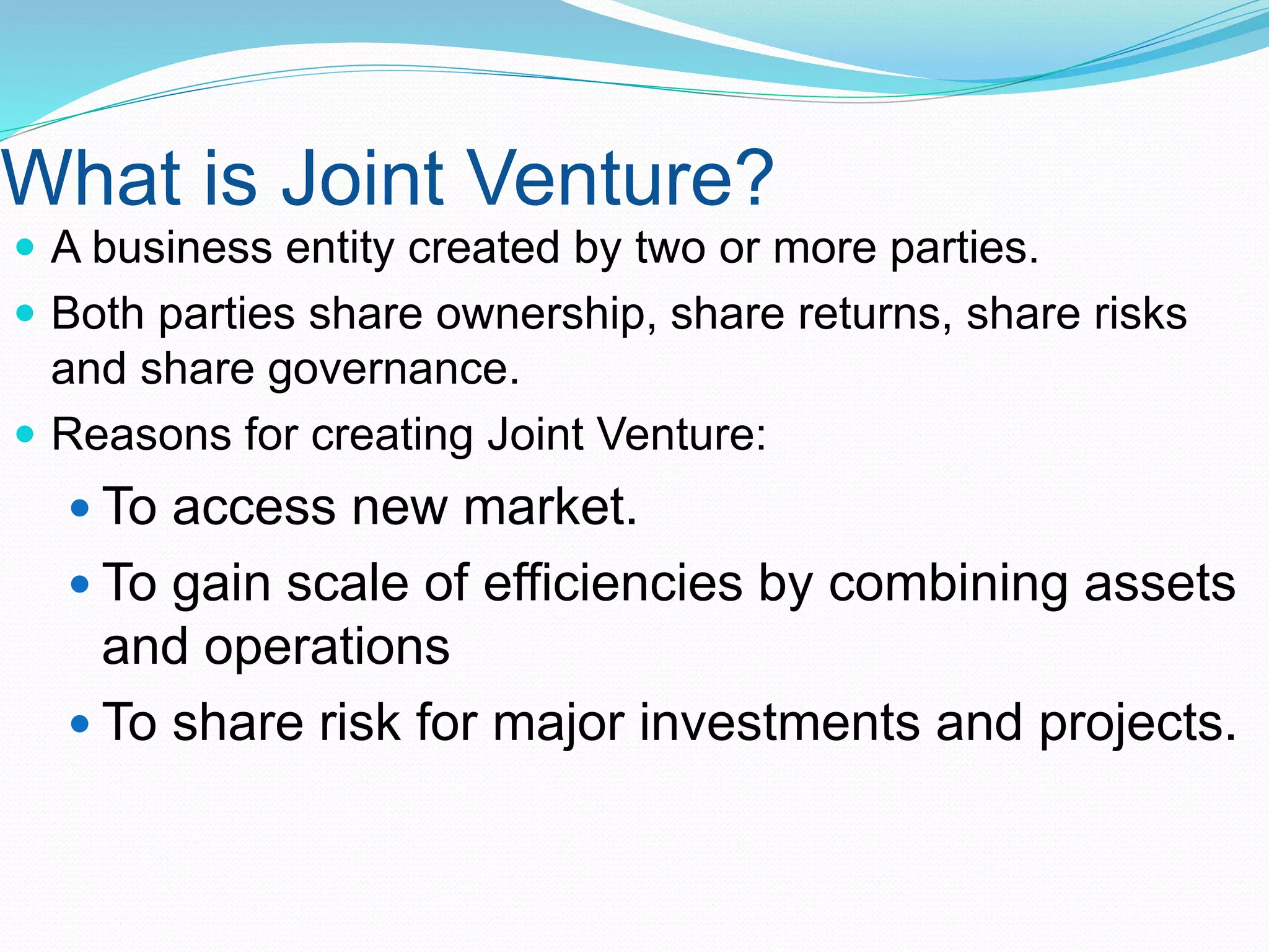 Life cycle of joint venture | PPTX