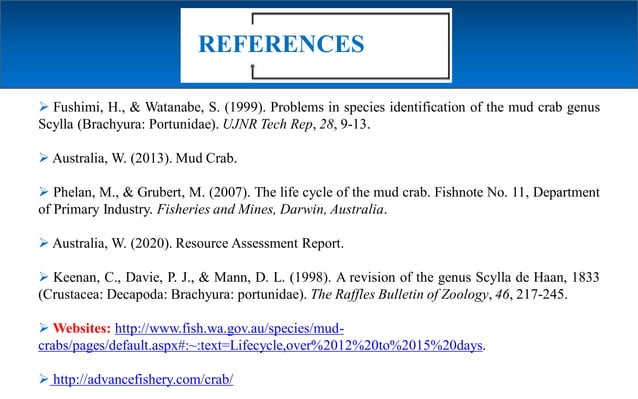 Life cycle of mud crab