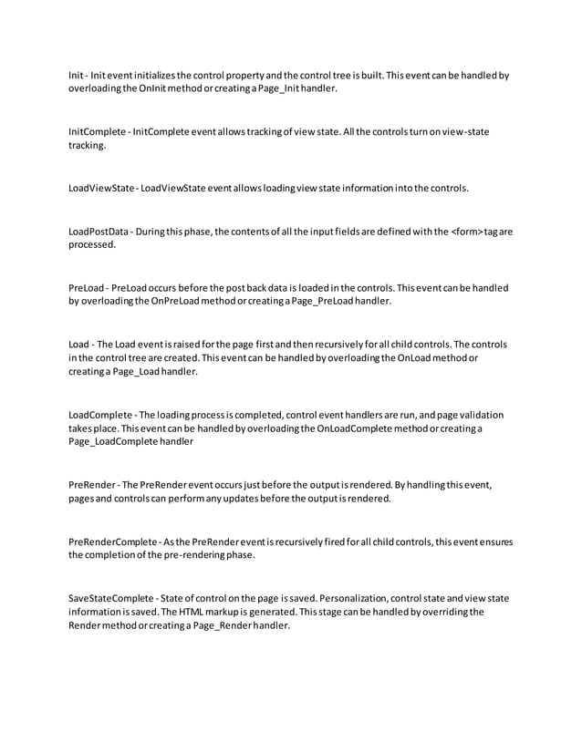 Life cycle of web page | DOCX