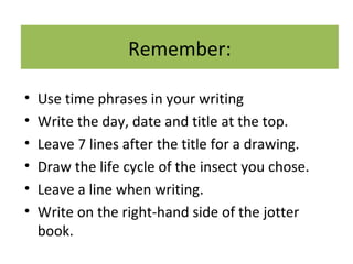 Lifecycles indv writing | PPT