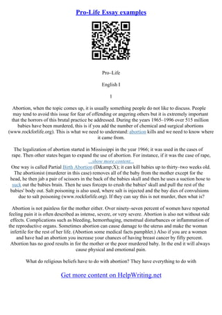 Life Essay | PDF | Reproductive Health | Diseases and Conditions