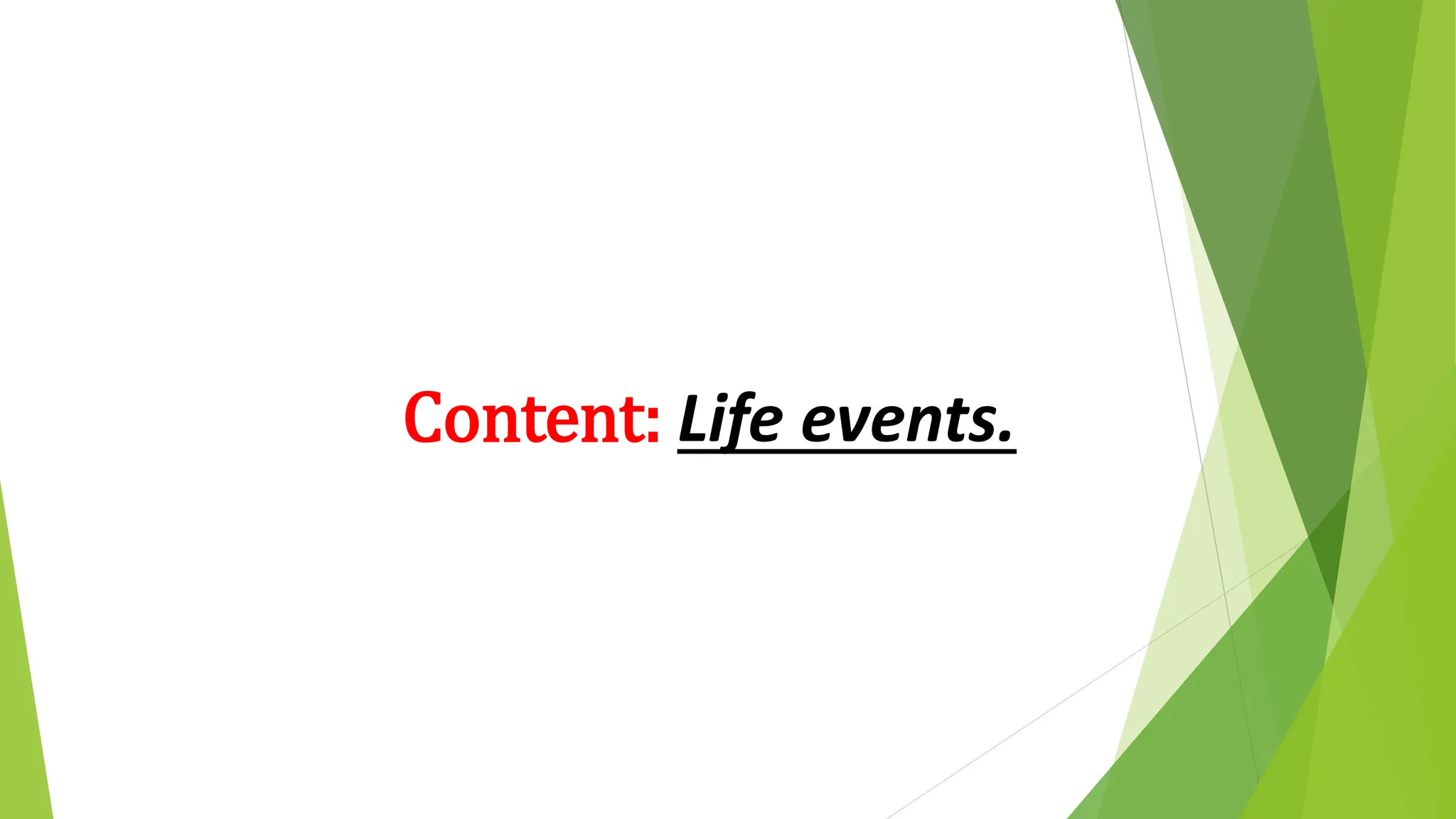 Presentación de diapositivas life events | PPTX