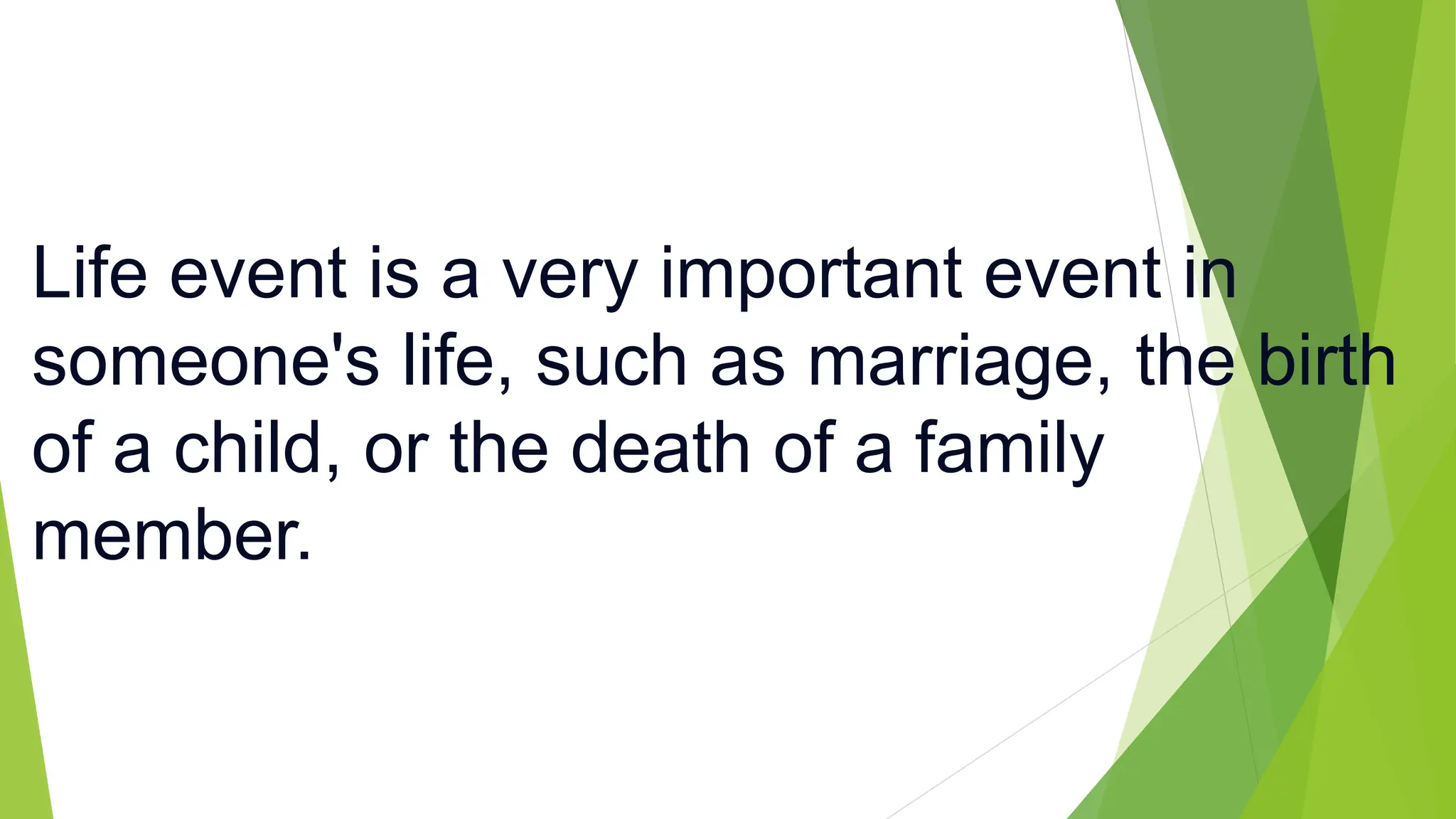 Presentación de diapositivas life events | PPTX