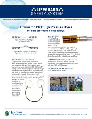 Life guard safety hose high pressure and cryogenic hose specification ...