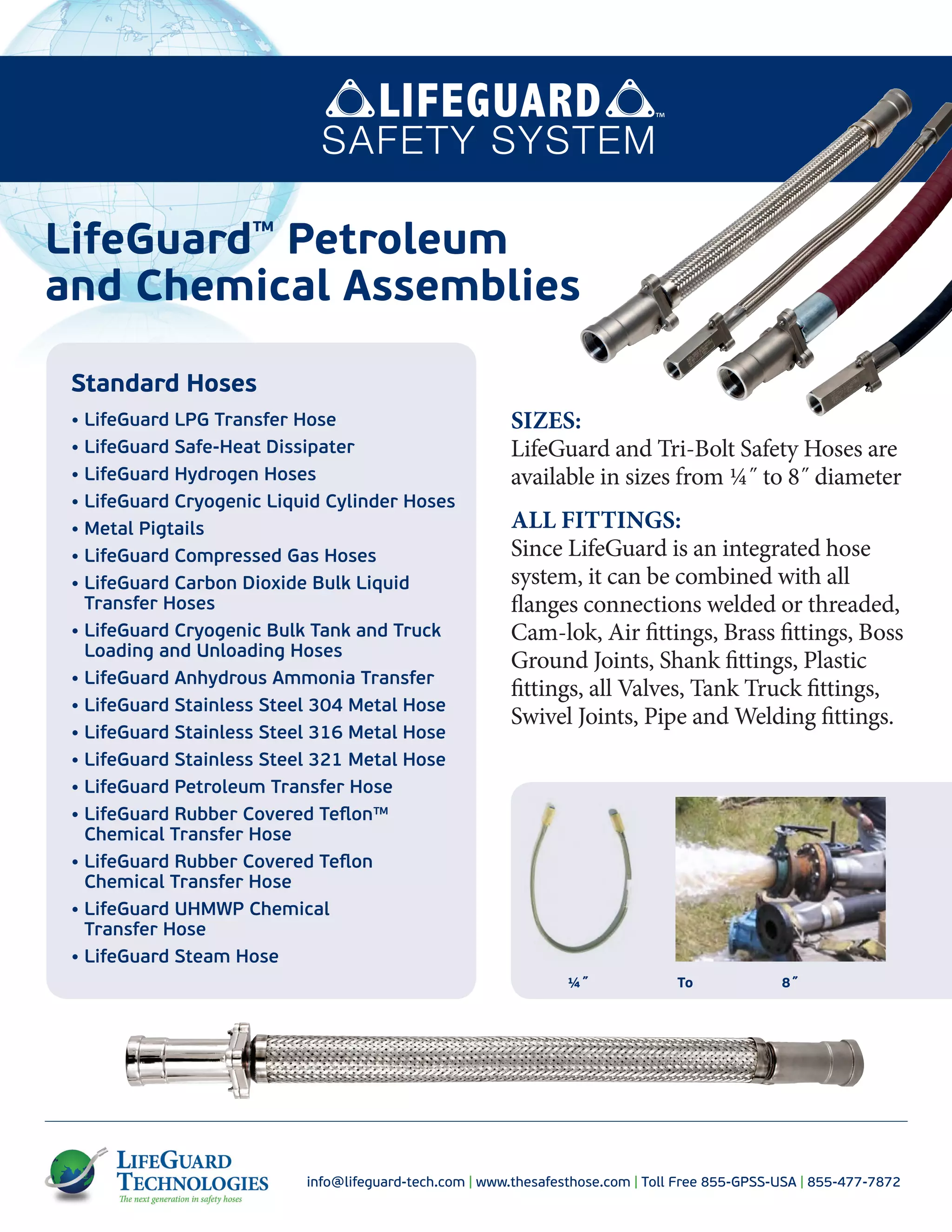 LifeGuard safety hose petrochem specification sheets | PDF