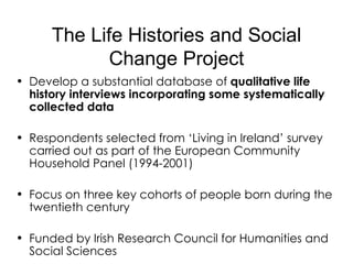 Life History Research Methodology | PPT