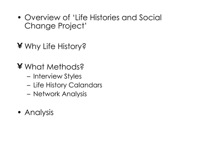 Life History Research Methodology | PPT