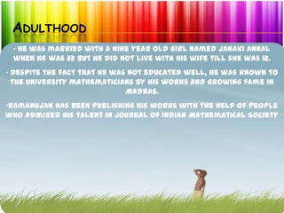 History of Ramanujam And His Contributions | PPTX