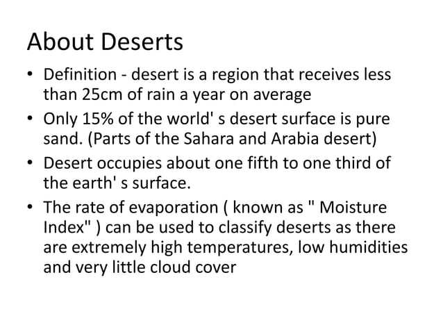 Life in deserts | PPTX | Geography | Science