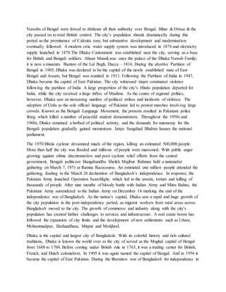 Life in Dhaka city report | DOCX