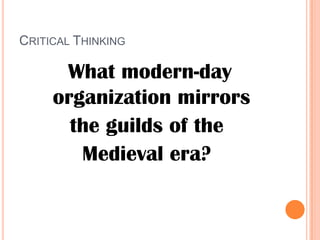 Life in medieval towns guided rdg notes | PPT
