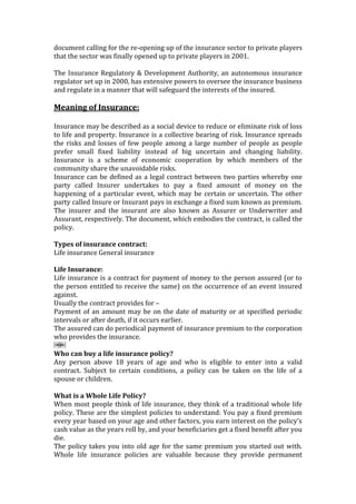 Life insurance | DOCX