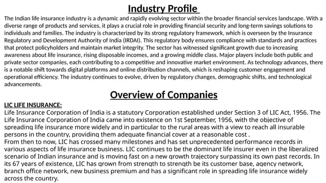 Life Insurance Company ration analysis . | PPT
