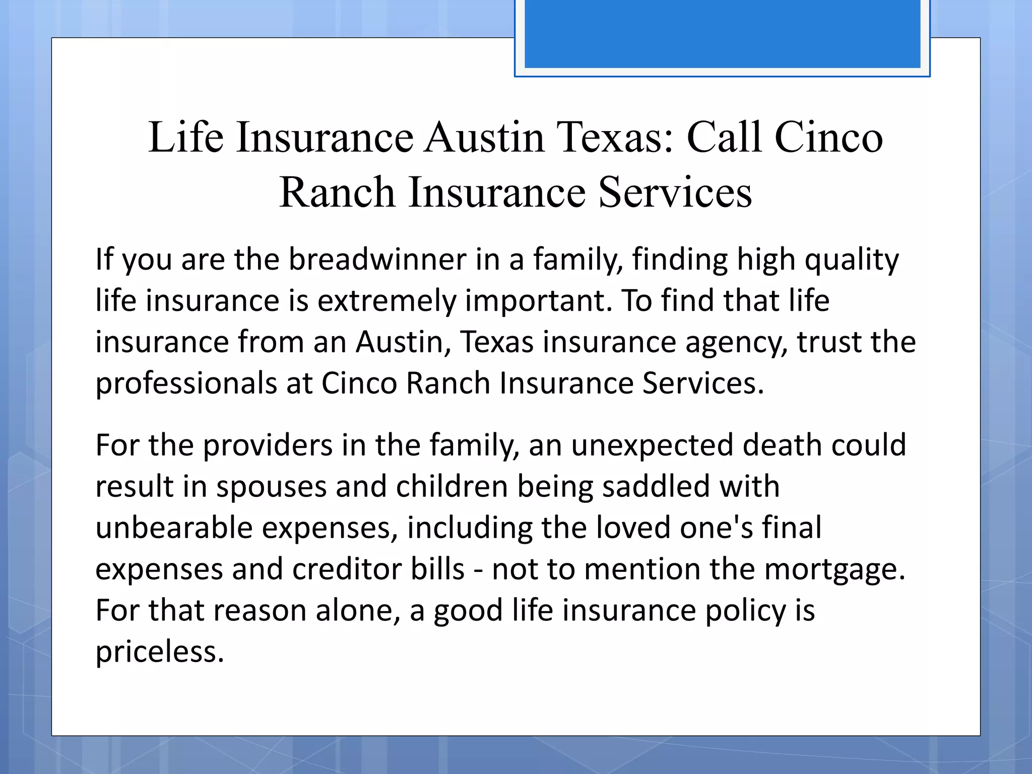 Life insurance austin texas | PPT