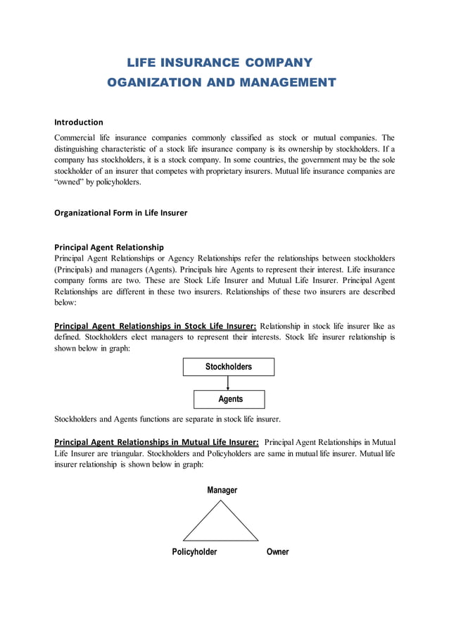 Life insurance company and management | PDF