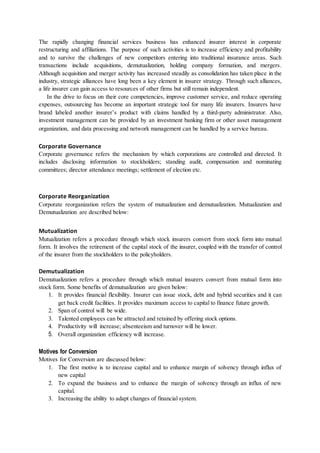 Life insurance company and management | DOCX