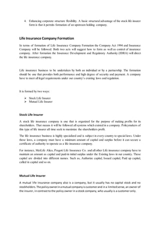 Life insurance company and management | DOCX
