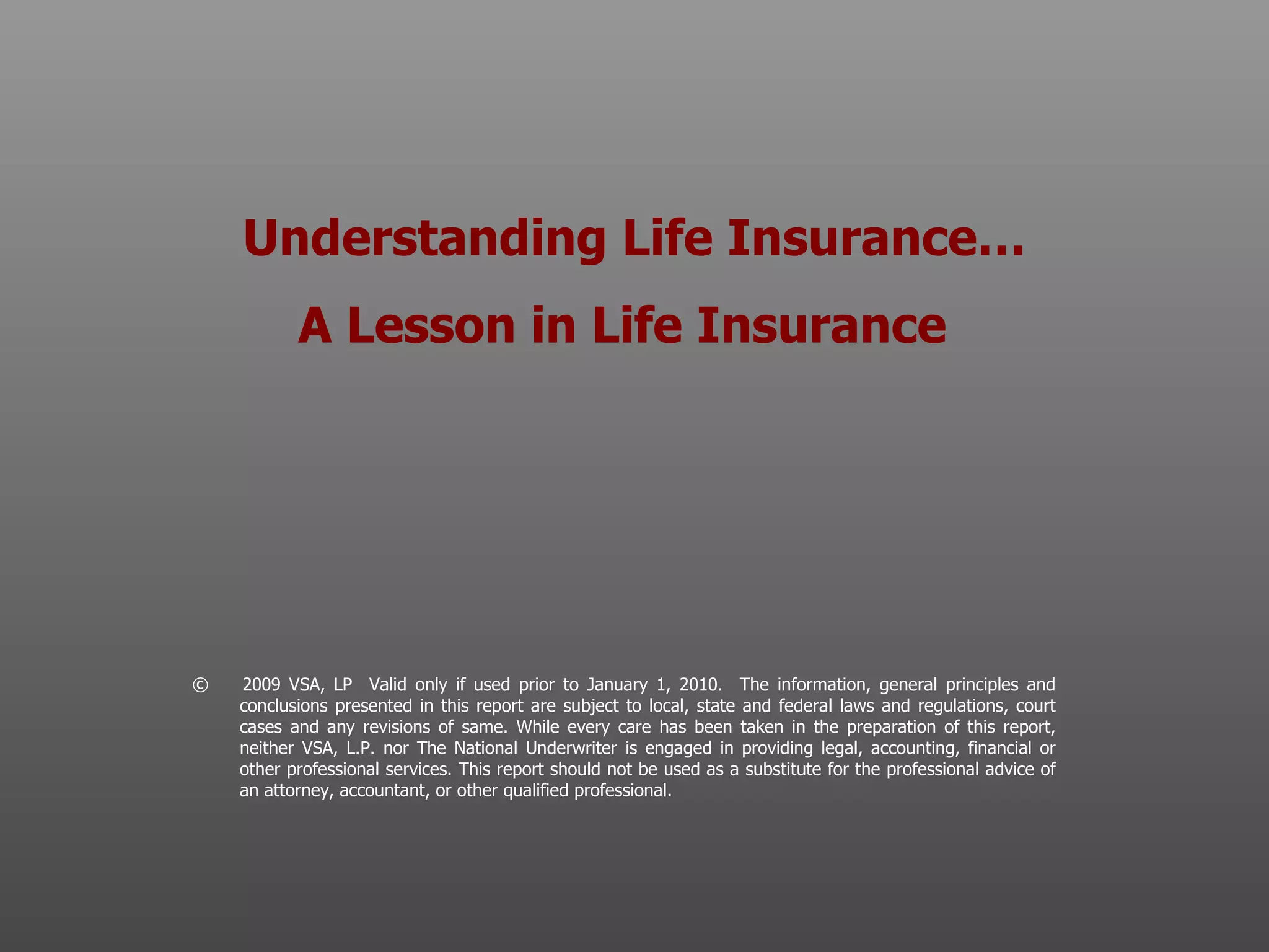 Life Insurance Lesson | PPT