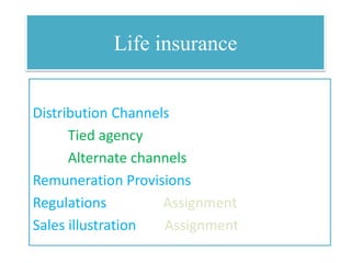 Life insurance Distribution Channel | PPTX