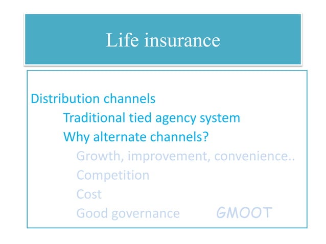 Life insurance Distribution Channel | PPTX