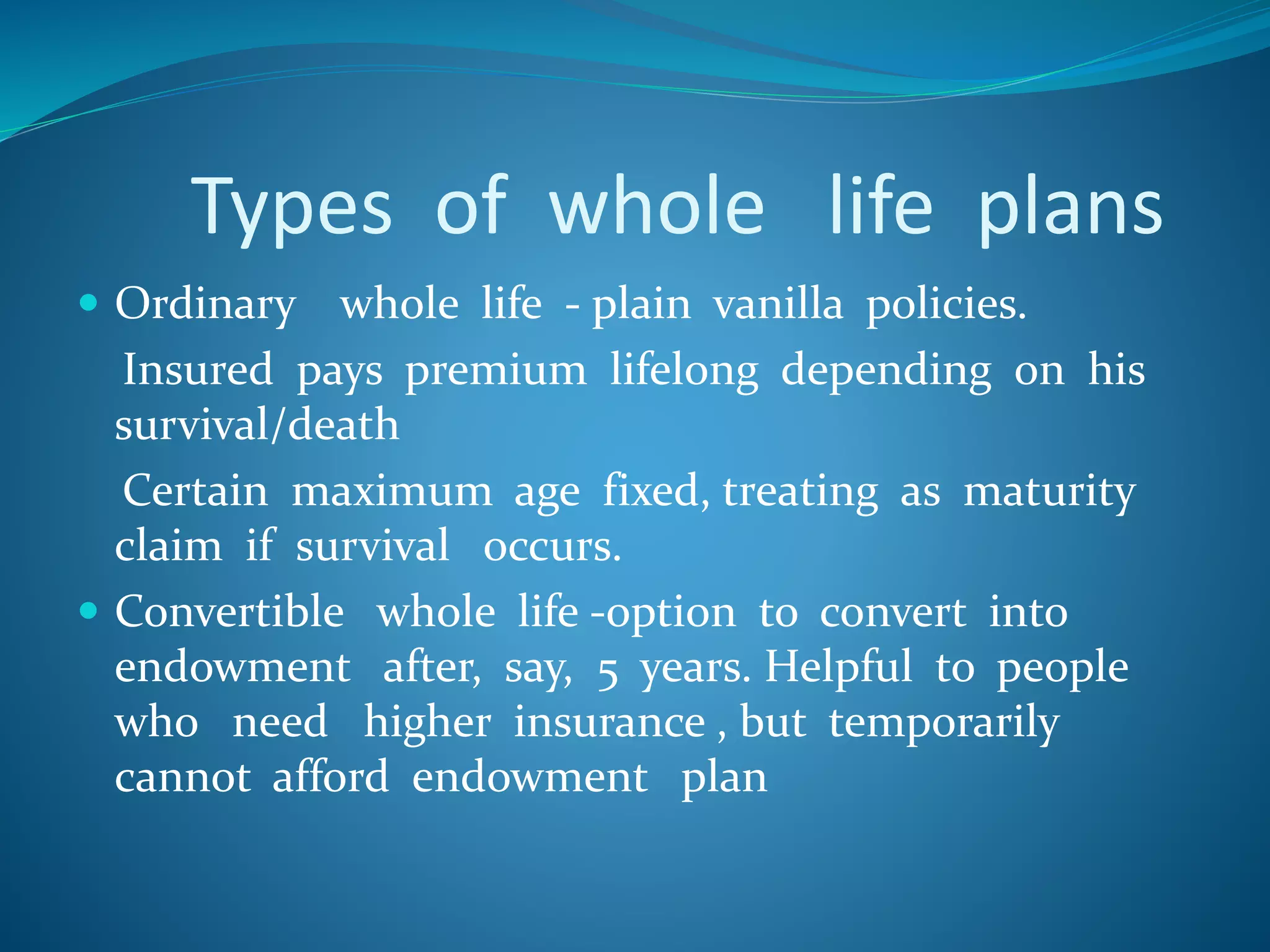 Life insurance products | PPTX