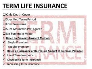 LIFE INSURANCE PRODUCTS | PPT