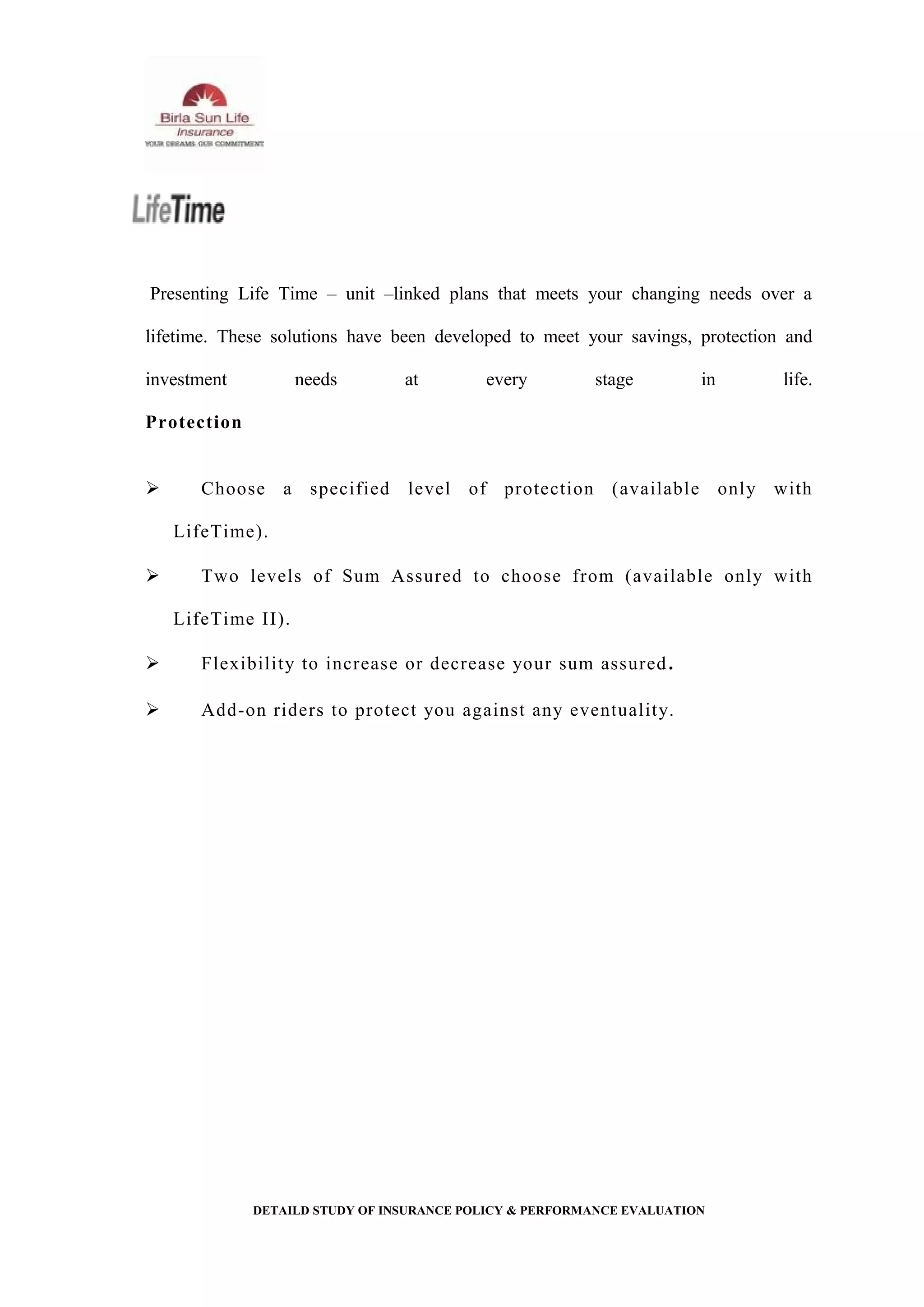 Life insurance project report | DOC