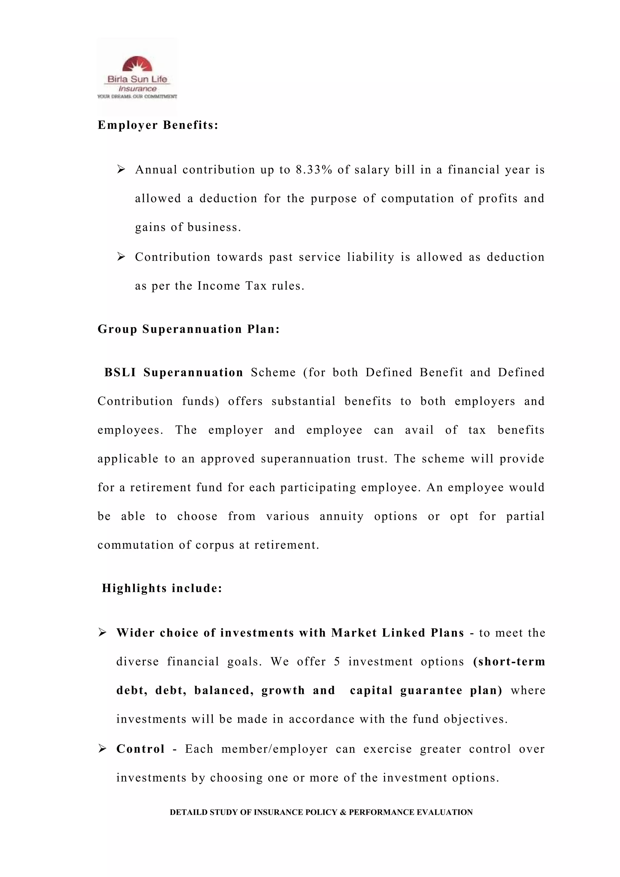 Life insurance project report | DOC