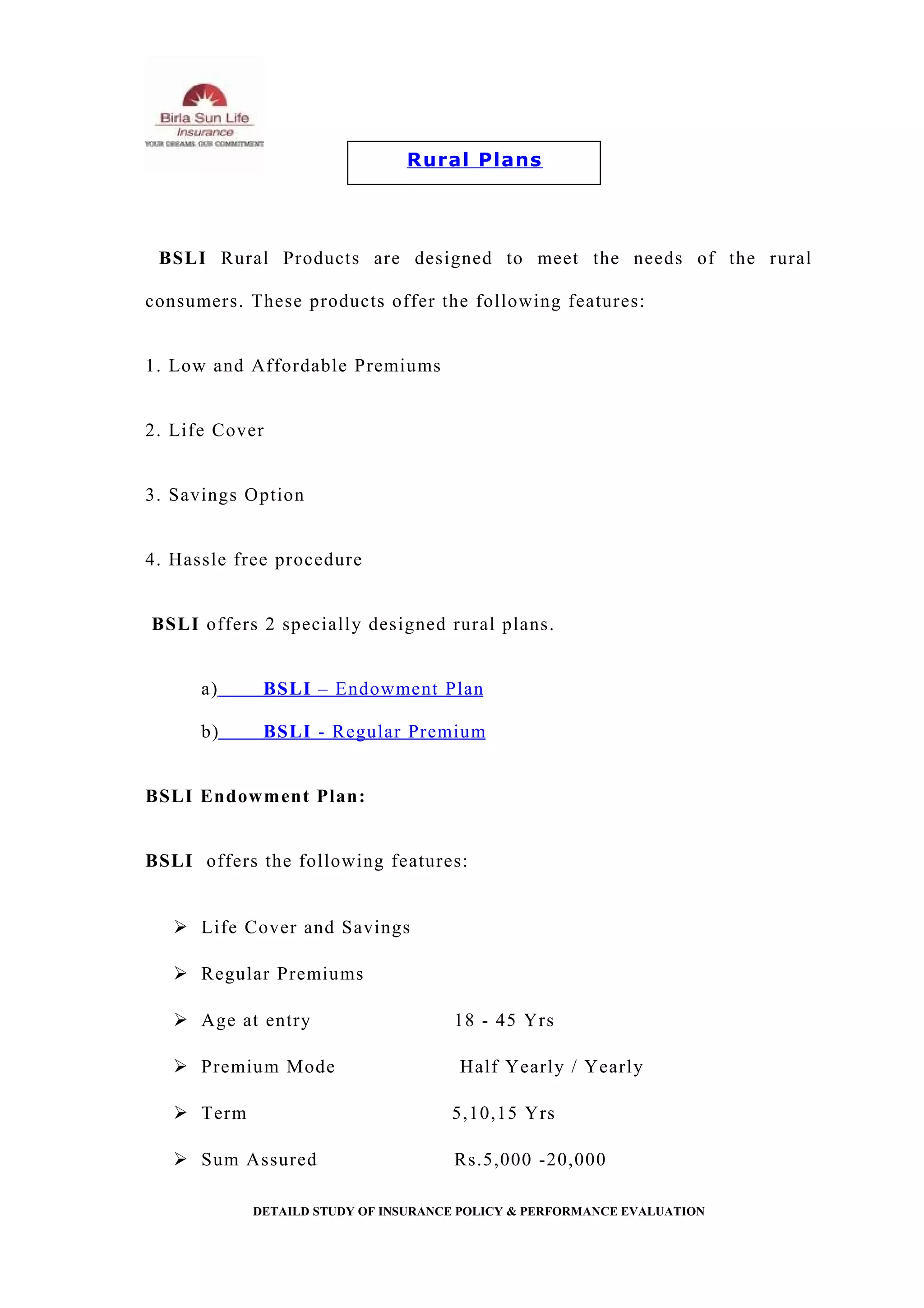 Life insurance project report | DOC