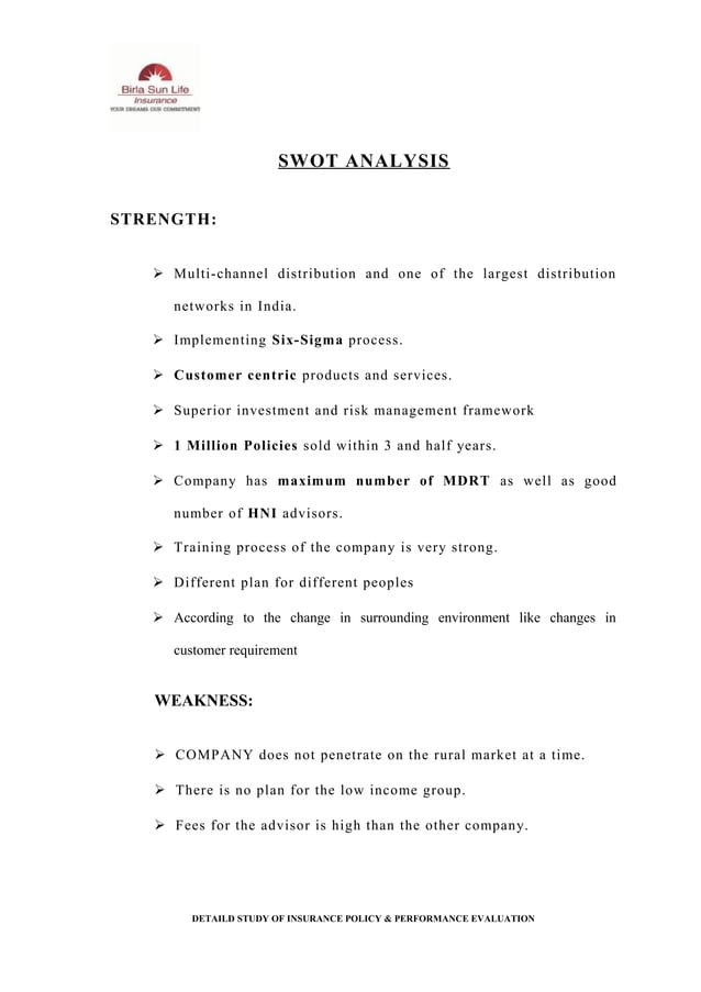 Life insurance project report | DOC