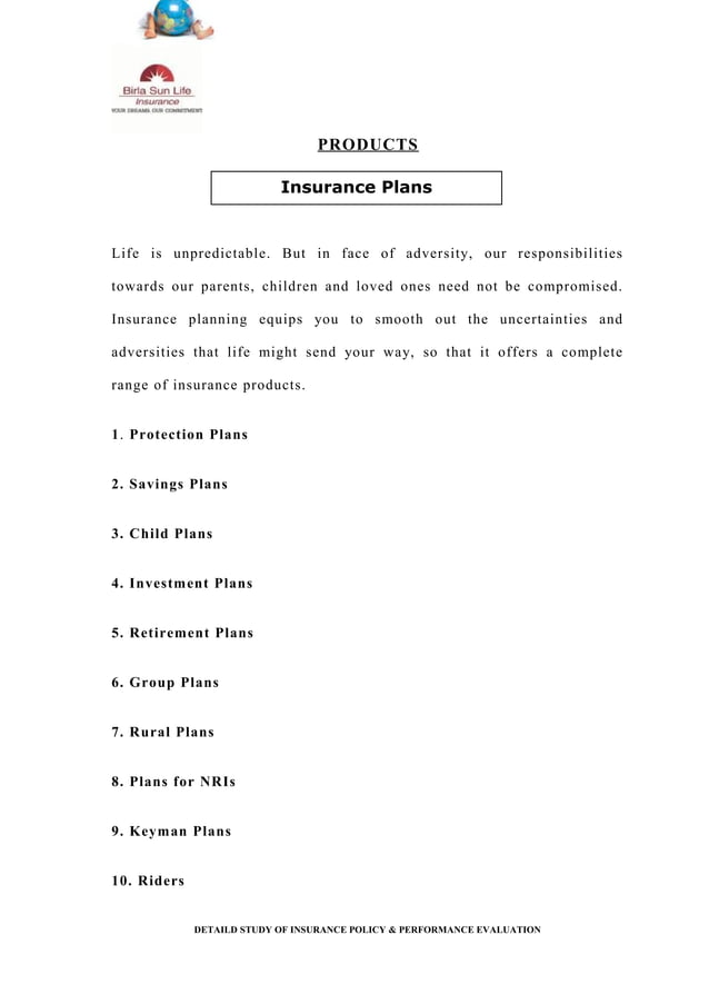 Life insurance project report | DOC