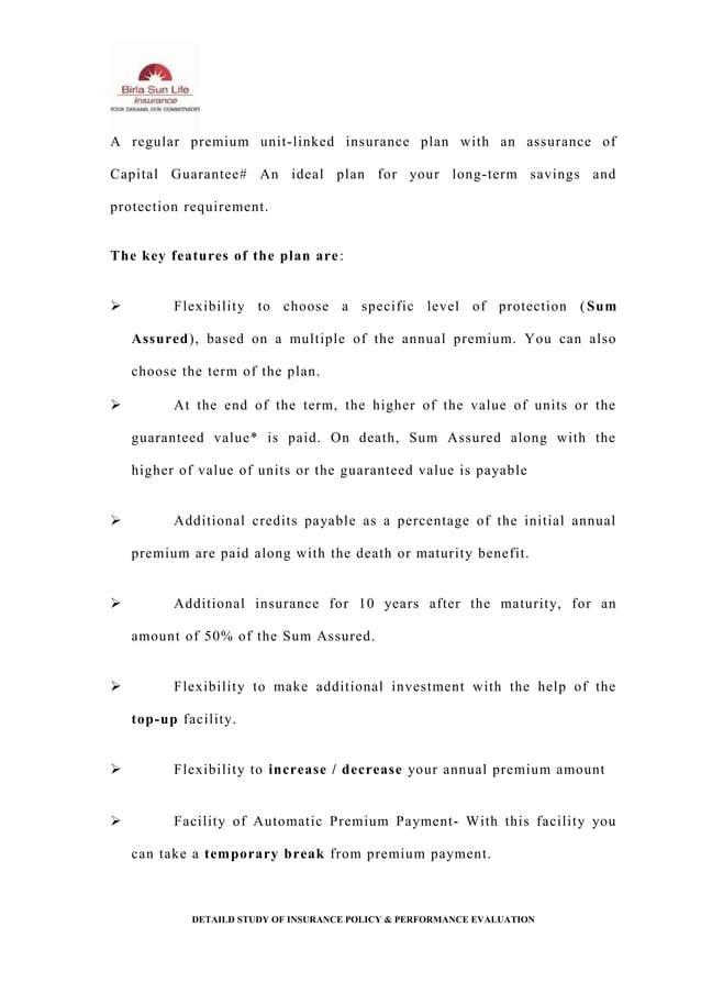 Life insurance project report | DOC