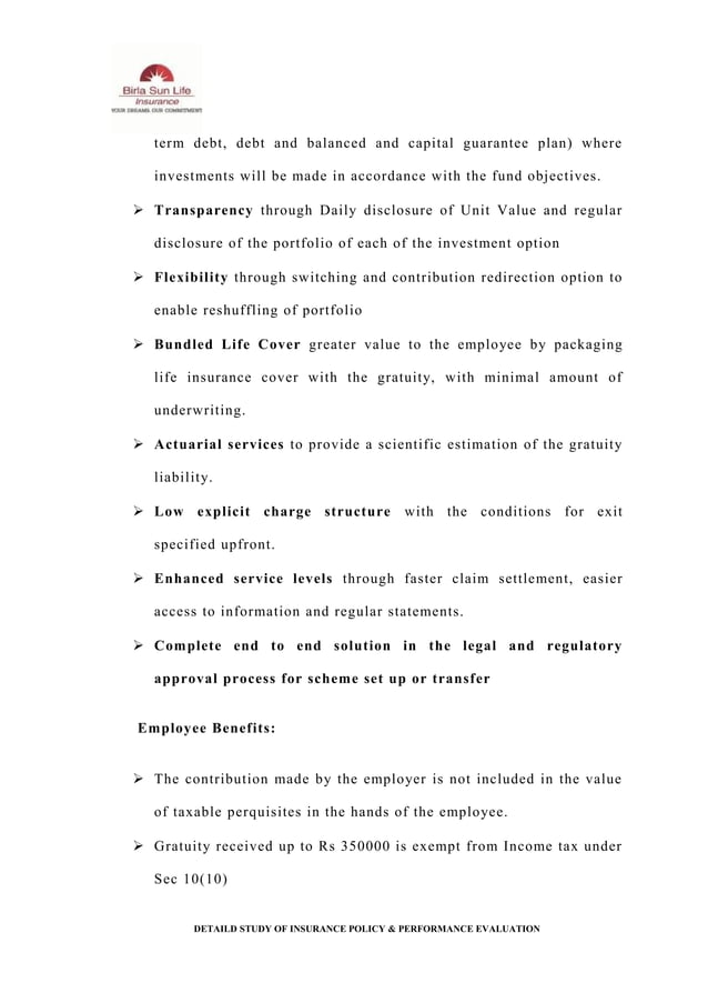 Life insurance project report | DOC