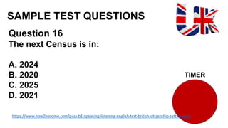 LIFE IN THE UK TEST - Questions and Answers | PPTX