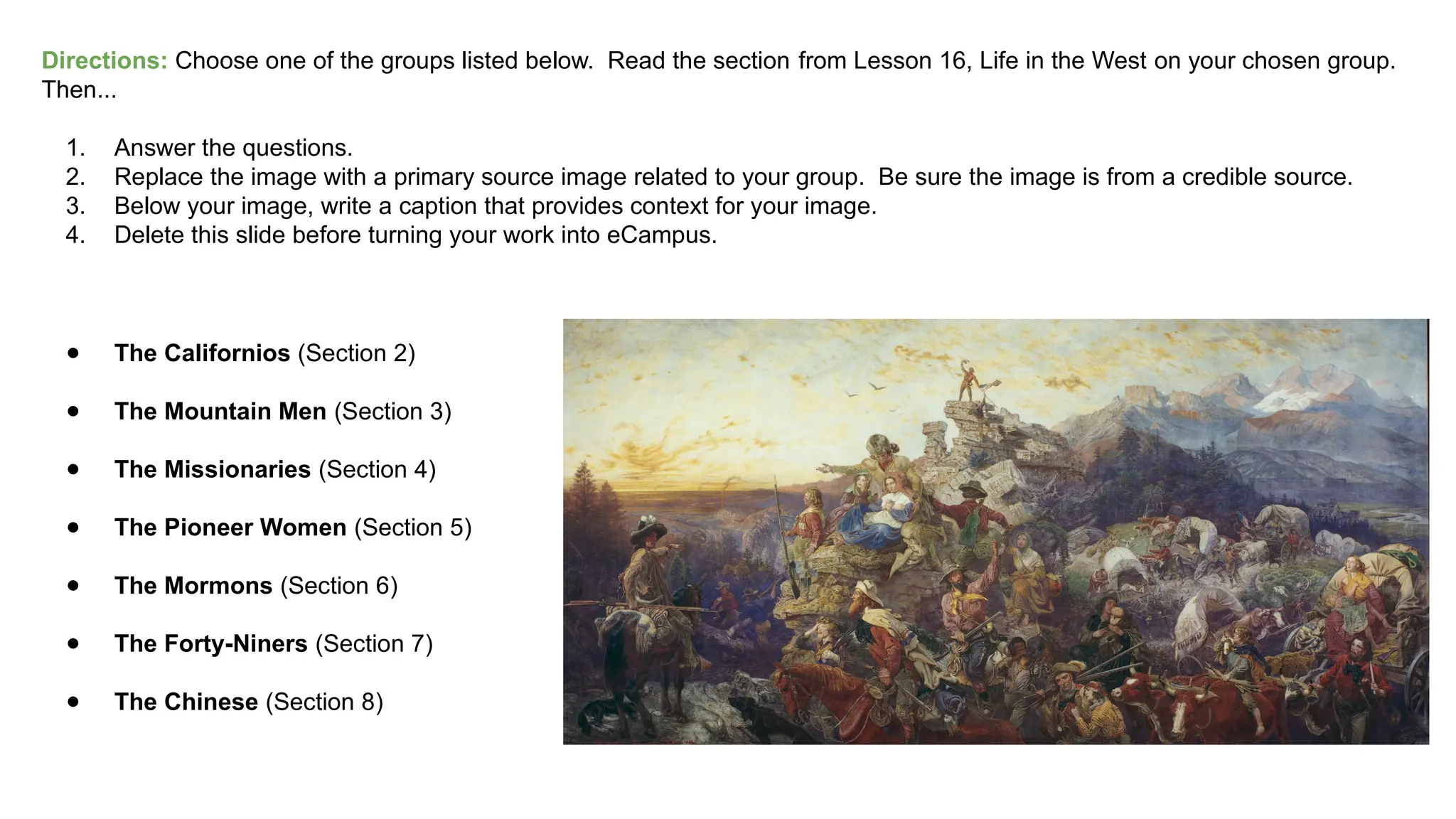 Life in the West with pictures and questions.pptx