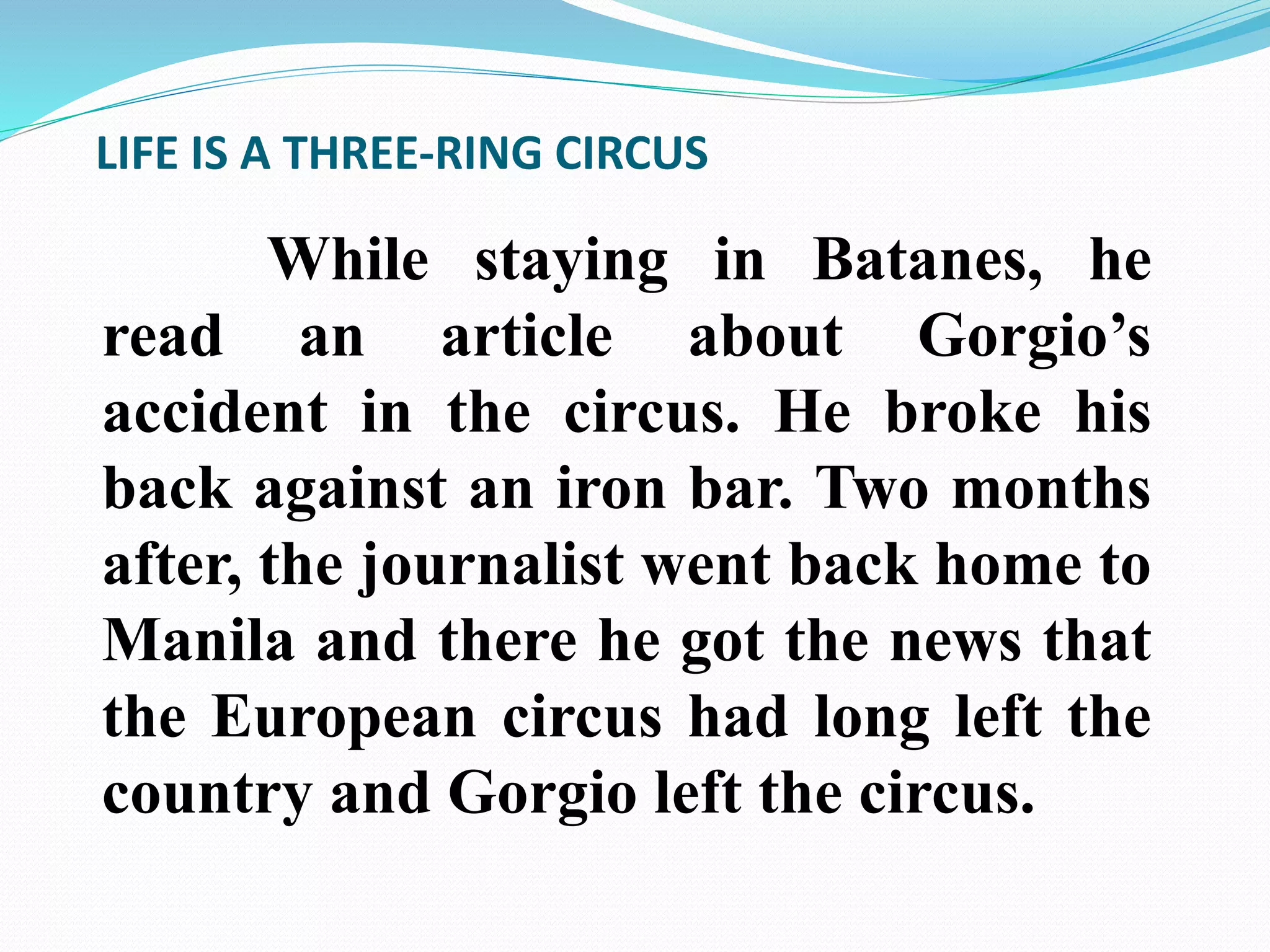 Life is a three ring circus. | PPTX
