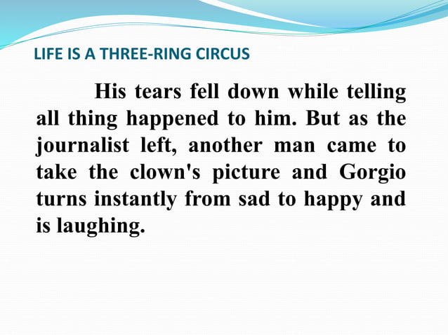 Life is a three ring circus. | PPTX | Comedy | Genres