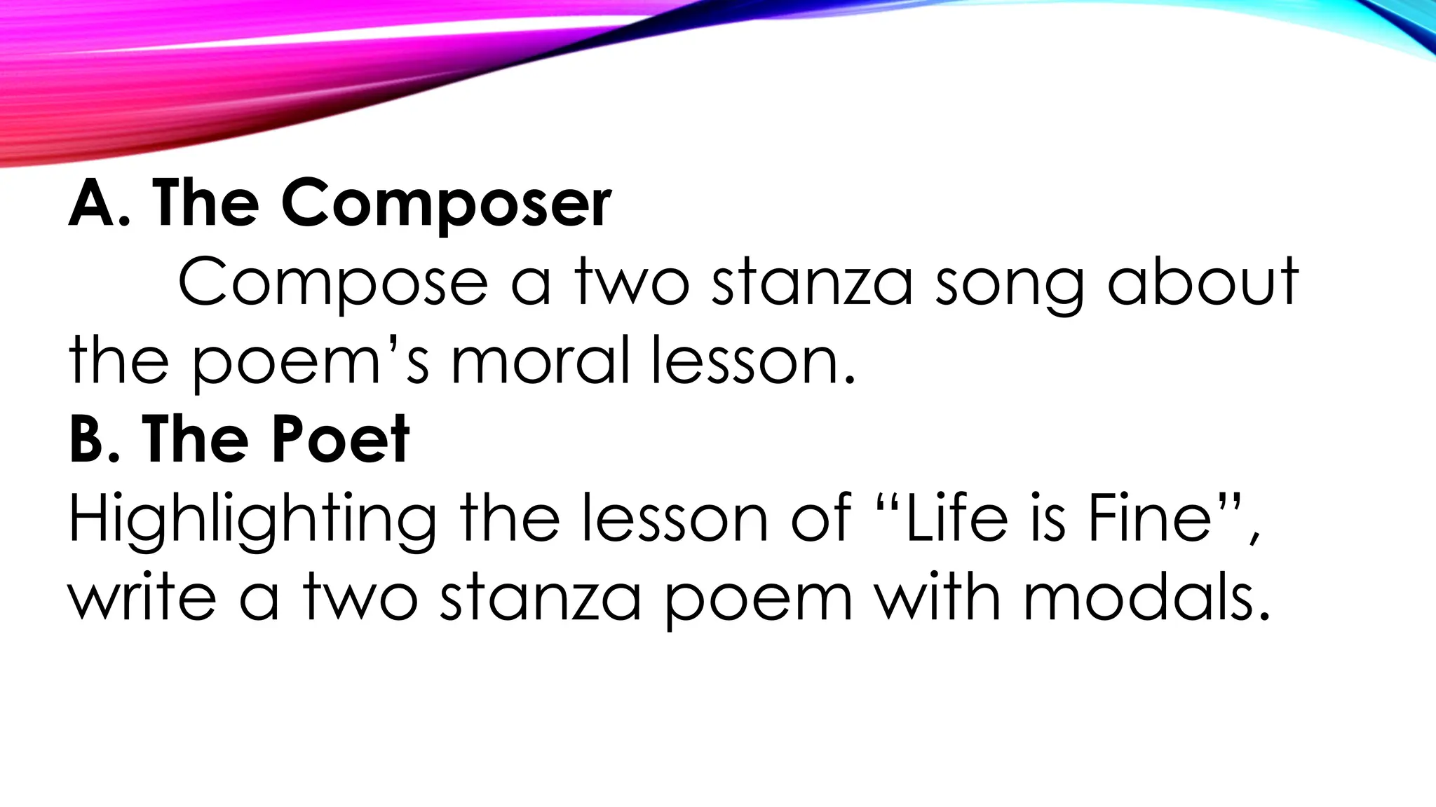 english 9 life is fine quarter 1 modsl verbs | PPTX