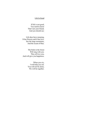 Life is Good Poem by Addie Mykel | PDF