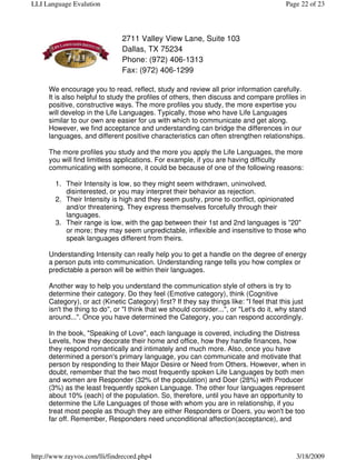 Life Languages Profile 031809 Jd | PDF