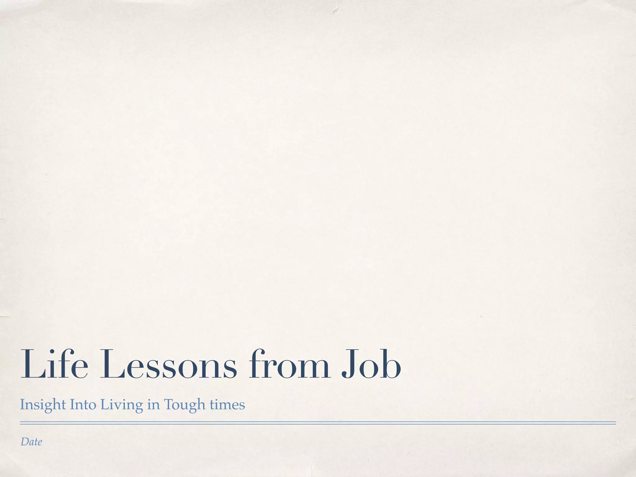 Life lessons from the Book of Job | PDF