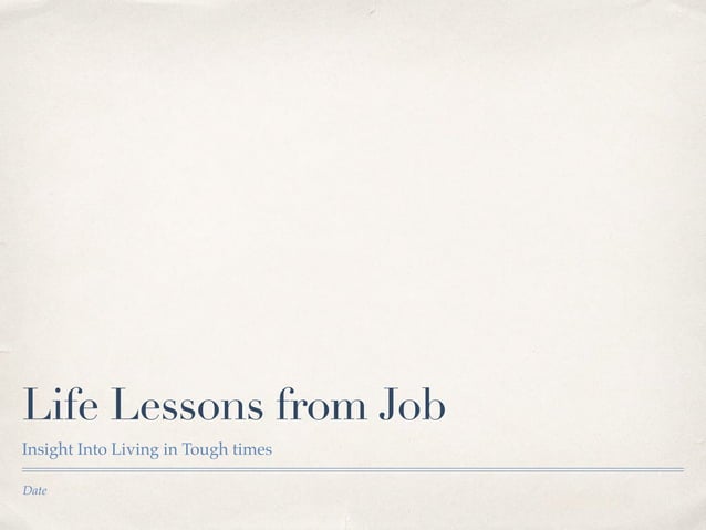 Life lessons from the Book of Job | PDF