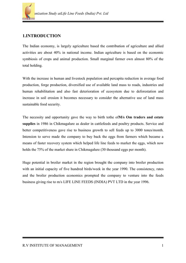 Life Line Feeds India Pvt Ltd | DOCX