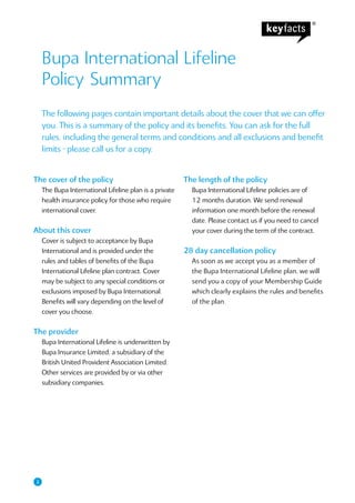 Lifeline policy summary oct10 | PDF
