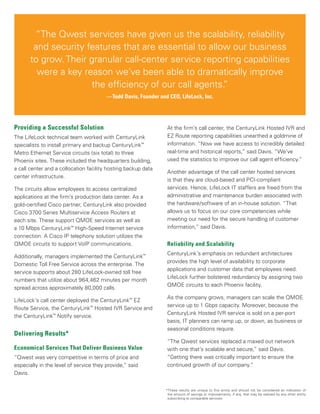 CenturyLink - Life Lock Call Center Case Study | PDF