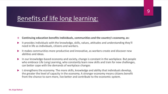 Life long learning.pptx | Adult Education | Education