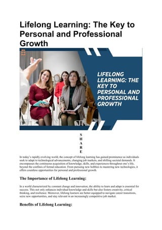 Lifelong Learning: The Key to Personal and Professional Growth | PDF ...